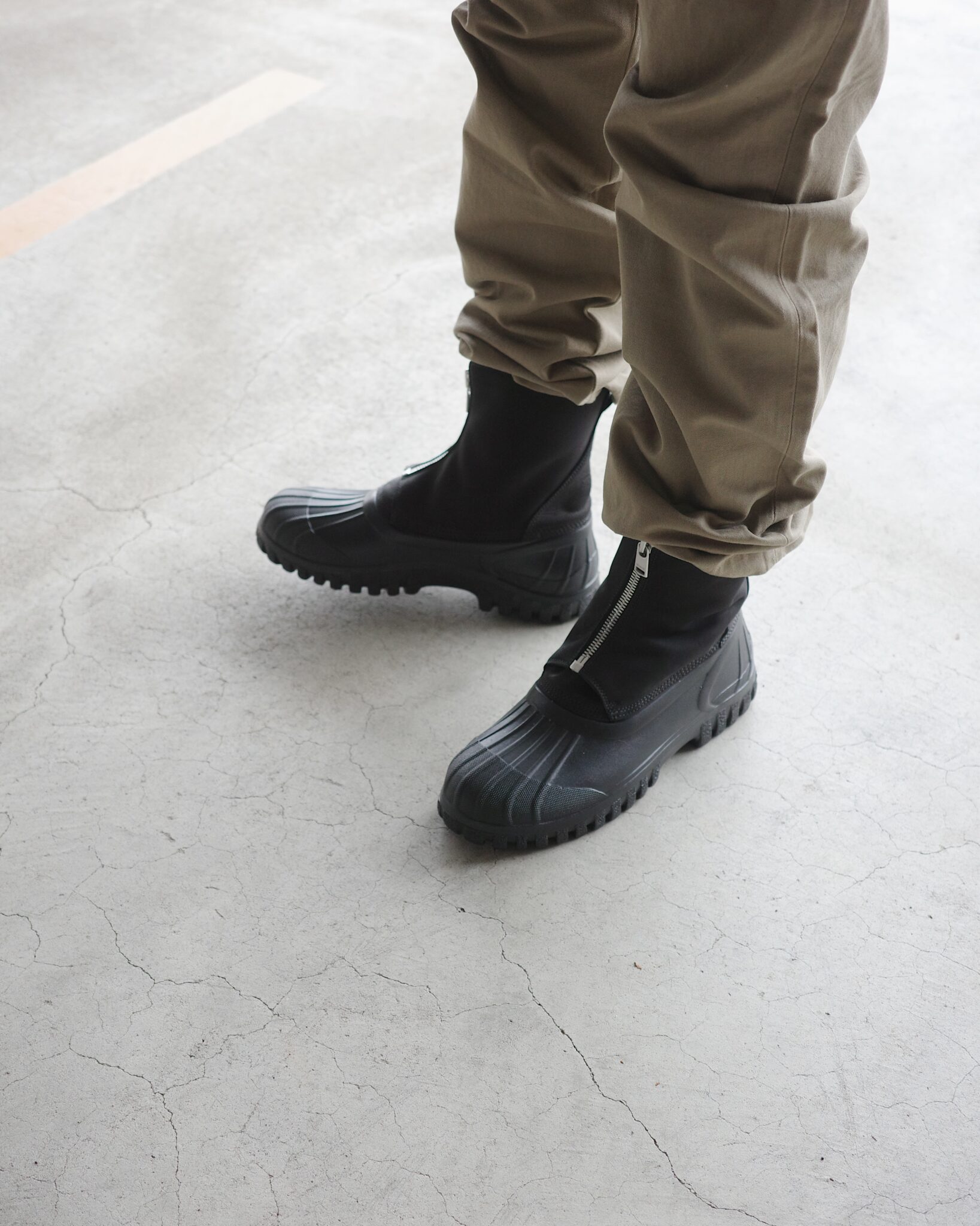 【nonnative】WORKER ZIP MOUTON DUCK BOOTS COW LEATHER WITH RUBBER SOLE by ...