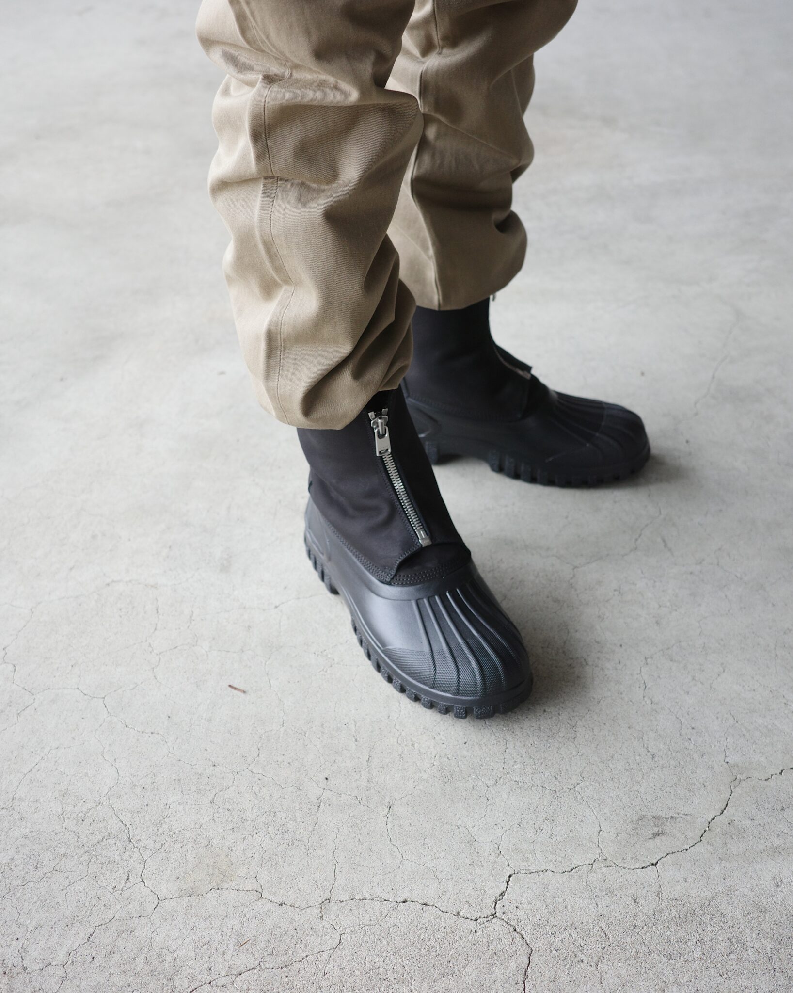 【nonnative】WORKER ZIP MOUTON DUCK BOOTS COW LEATHER WITH RUBBER SOLE by ...