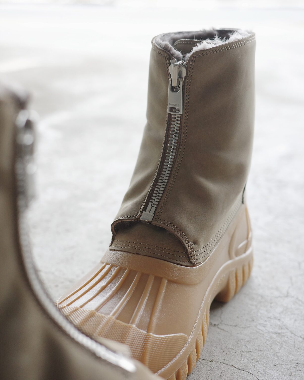【nonnative】WORKER ZIP MOUTON DUCK BOOTS COW LEATHER WITH RUBBER SOLE by ...