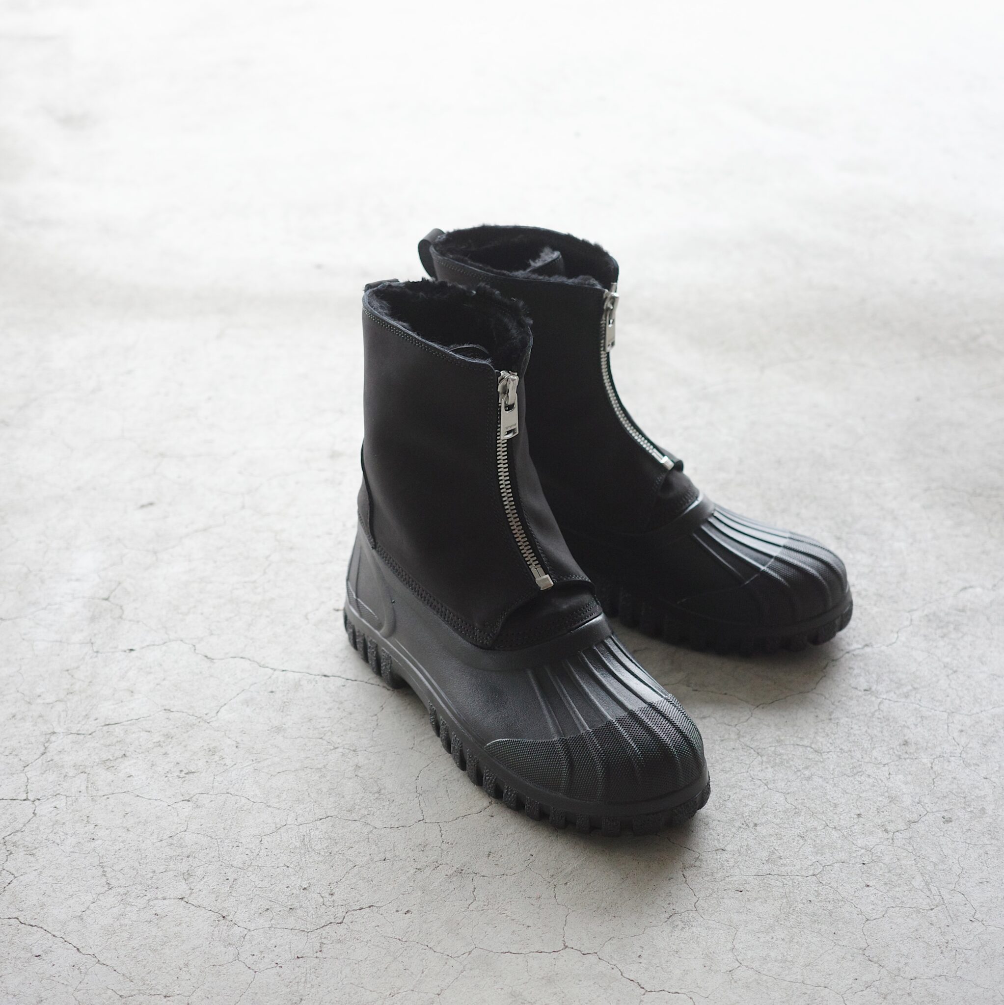 【nonnative】WORKER ZIP MOUTON DUCK BOOTS COW LEATHER WITH RUBBER SOLE by ...